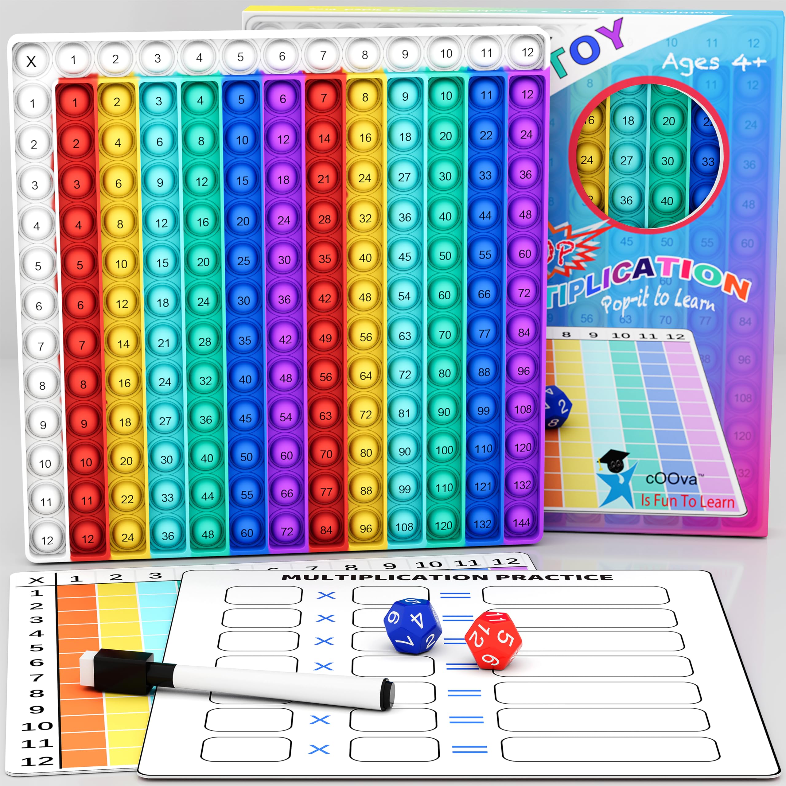 Multiplication Chart Pop It - Multiplication Game Board, 12x12 Times T ...