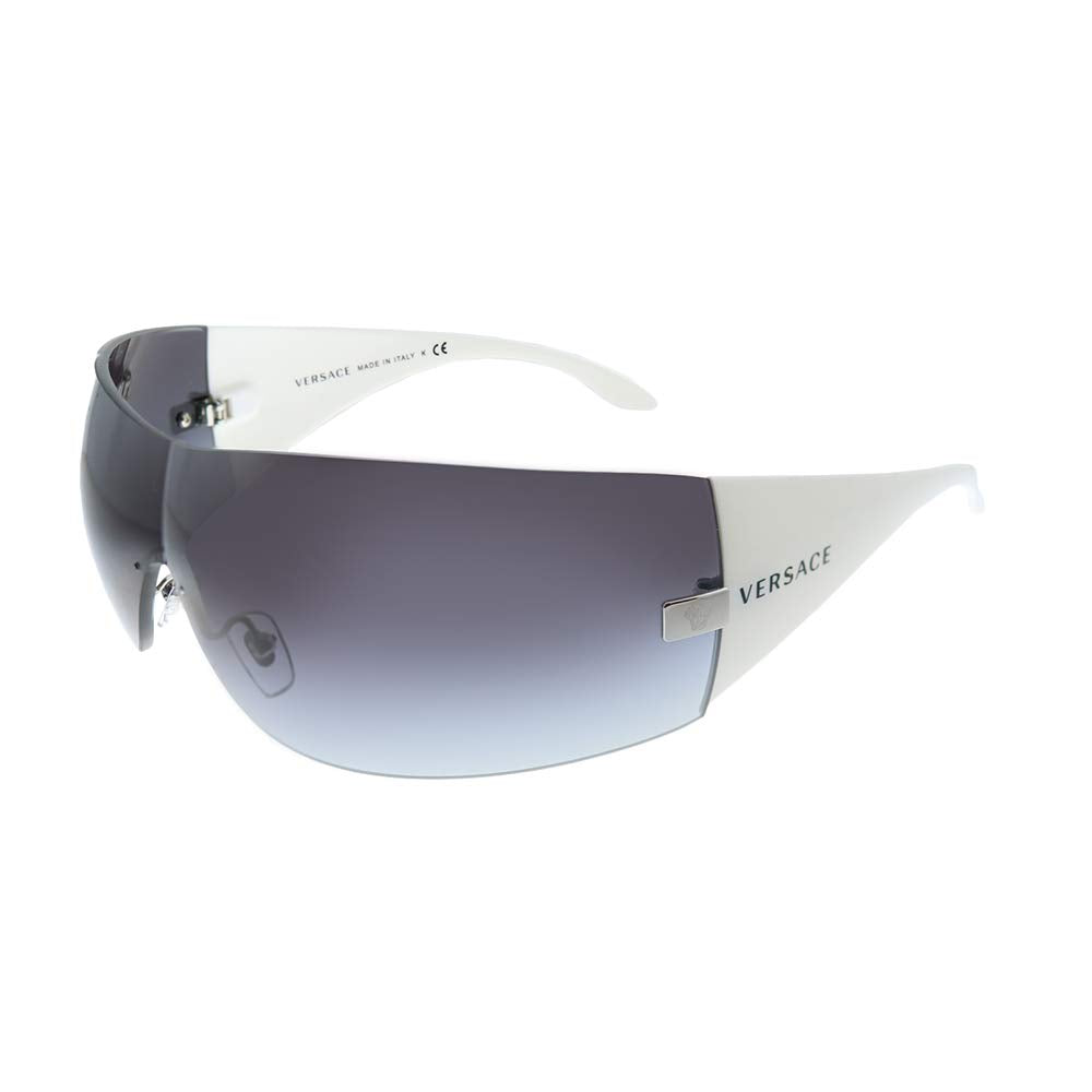 Versace VE 2054 10008G Silver Plastic Shield Sunglasses Grey Gradient ...