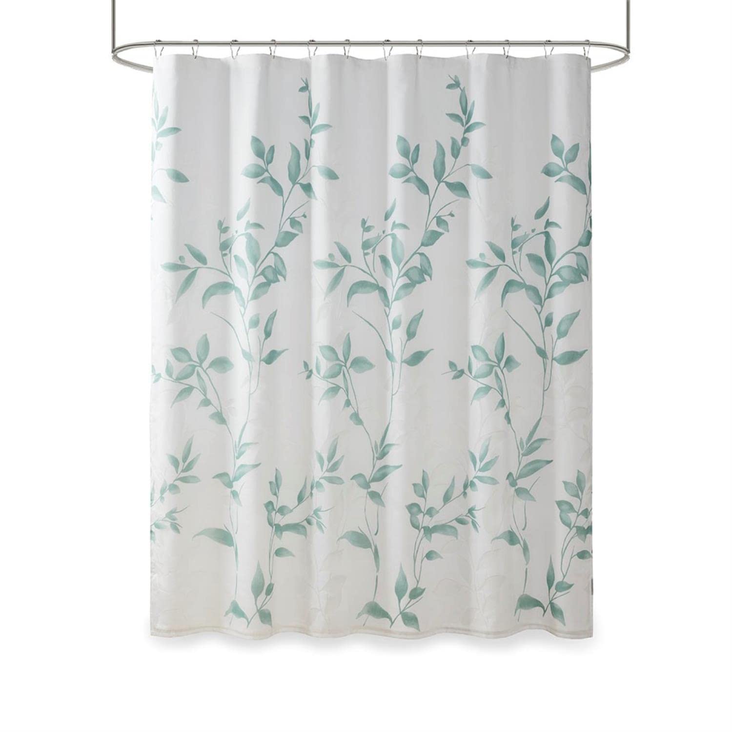 Madison Park Cecily Shower Curtain, Luxurious Botanical Leaf Print ...