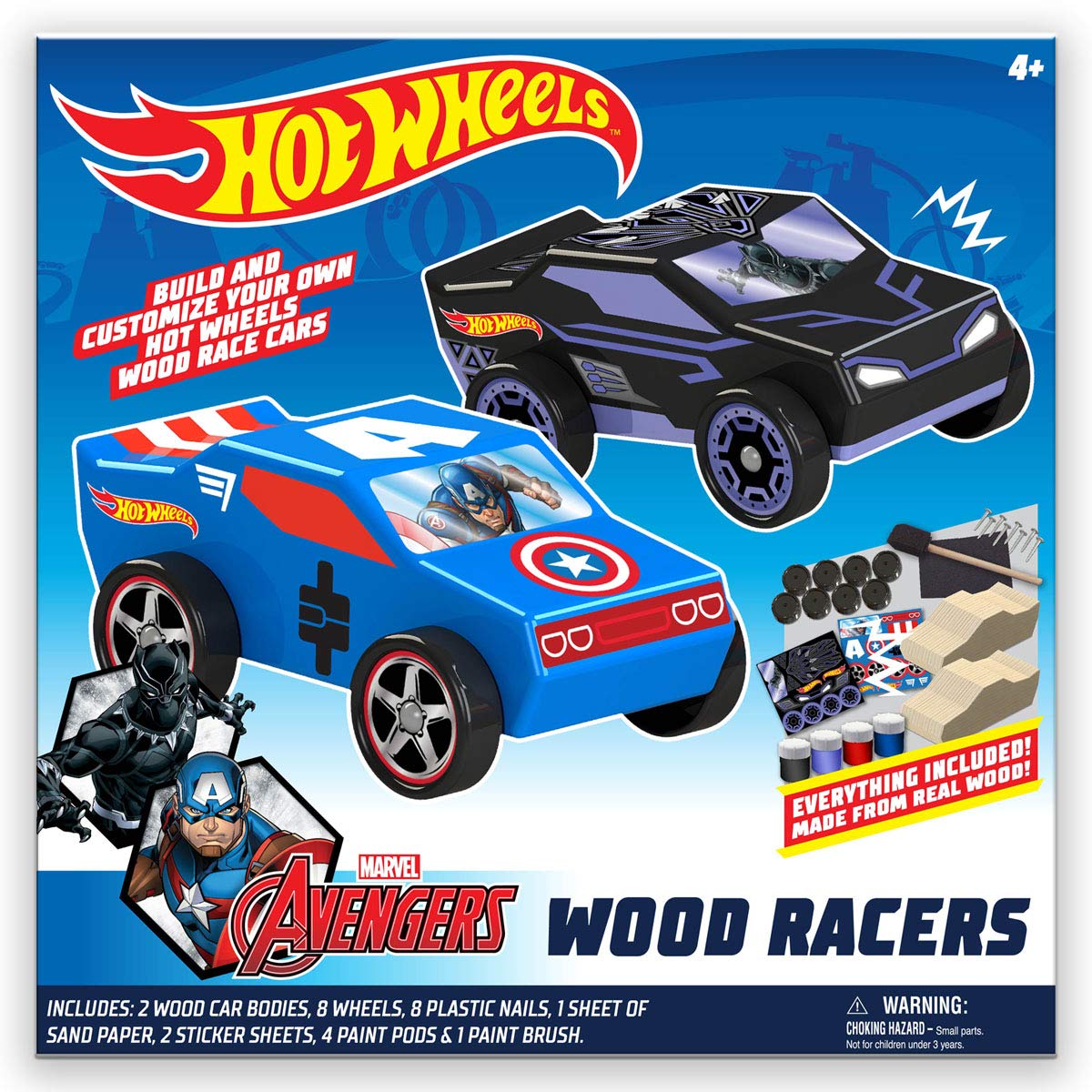 Hot Wheels Tara Toy 2pk Wood Racer - Black Panther/Capt America ...