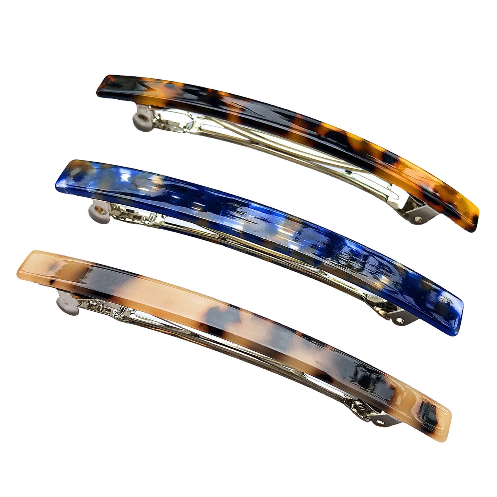 HYFEEL Long French Barrettes for Women Simple Classic Acrylic Resin ...