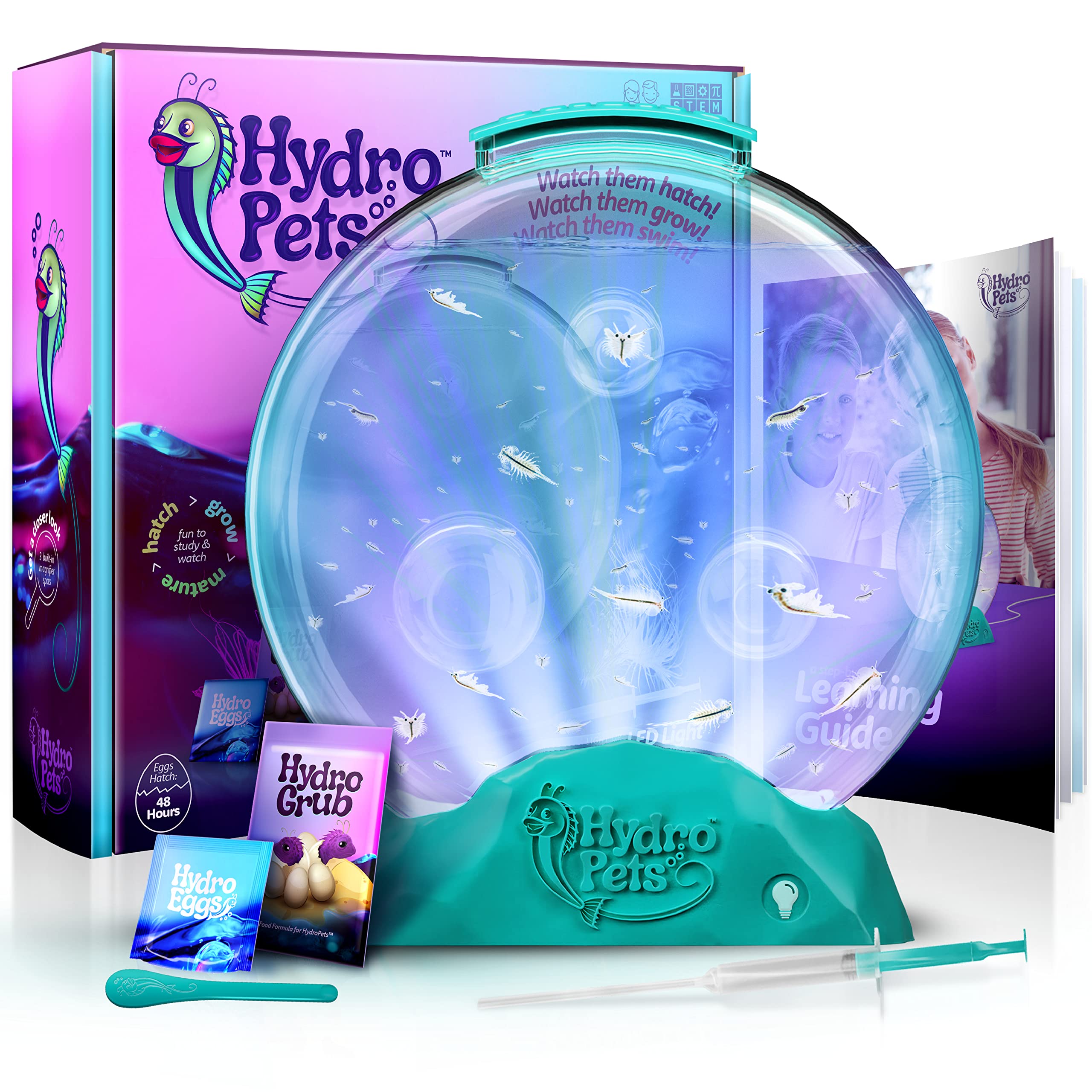 HydroPets Live Sea Pets Habitat Kit – Light-Up Tank STEM Science Toy f ...