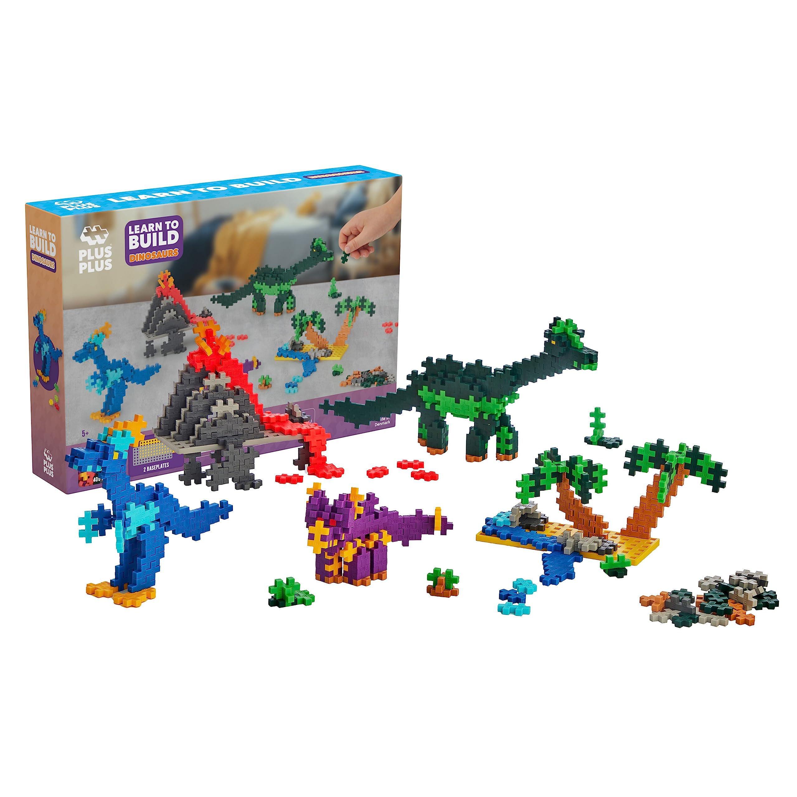 Plus-Plus: Learn to Build - Dinosaurs - 400 Piece Set - 2D & 3D Dino C ...