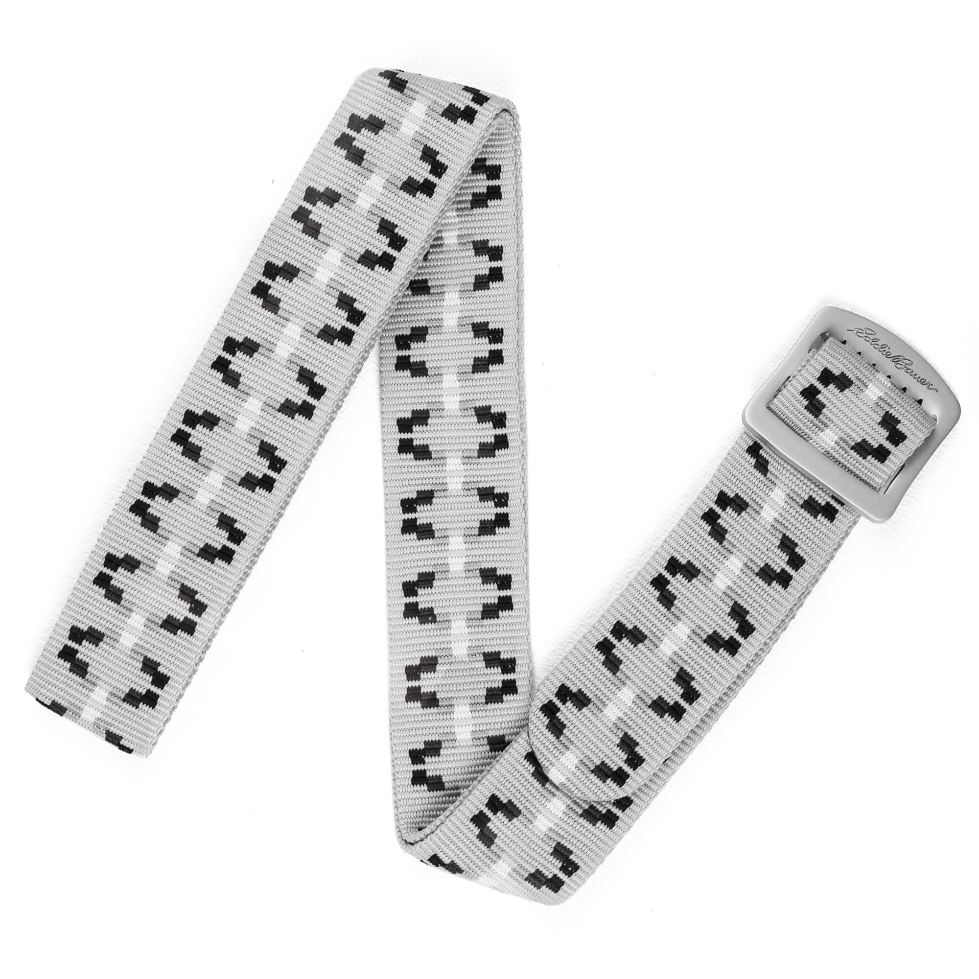 Eddie Bauer Cascade Webbing Belt with Engraved Metal Buckle, Silver ...