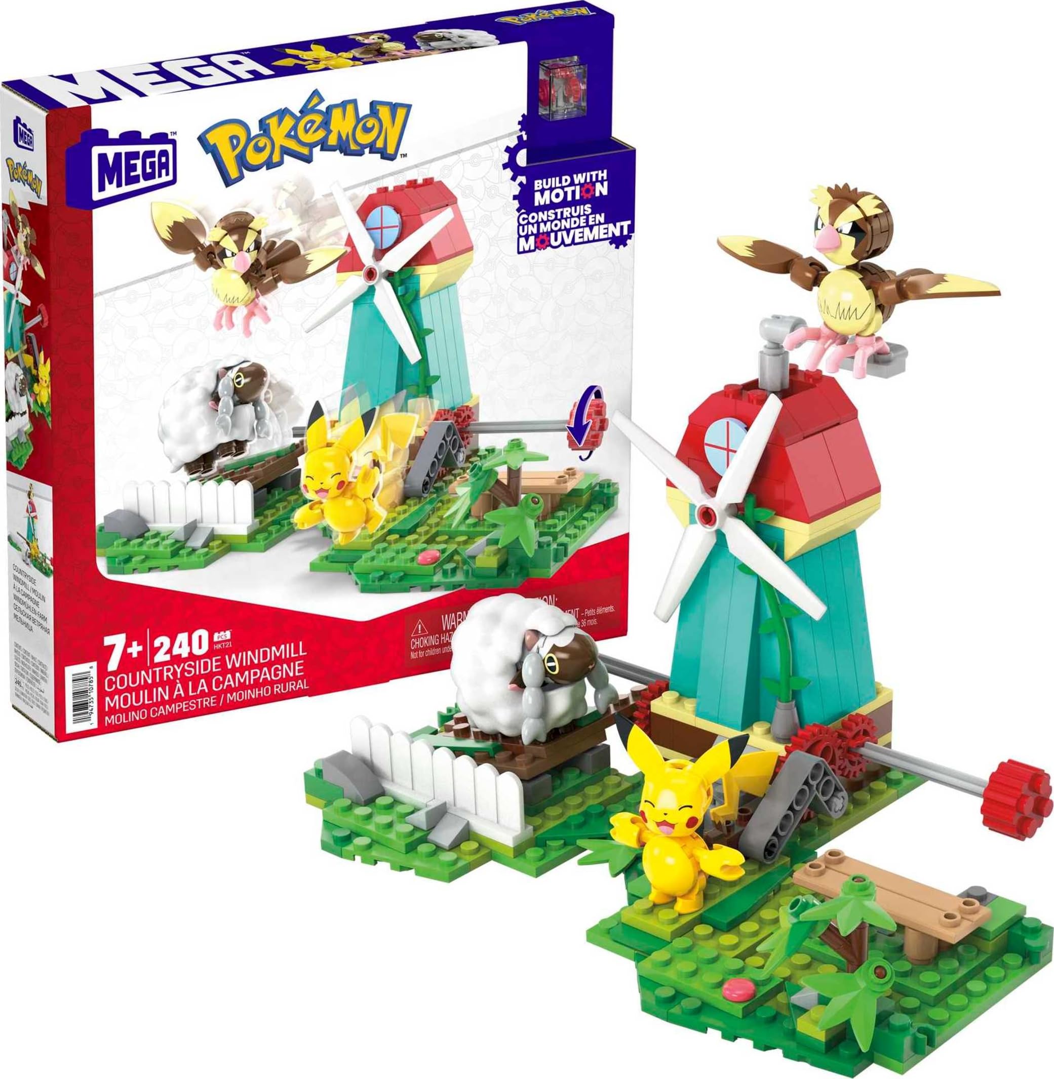 MEGA Pokemon Action Figure Building Toy Set, Countryside Windmill with ...