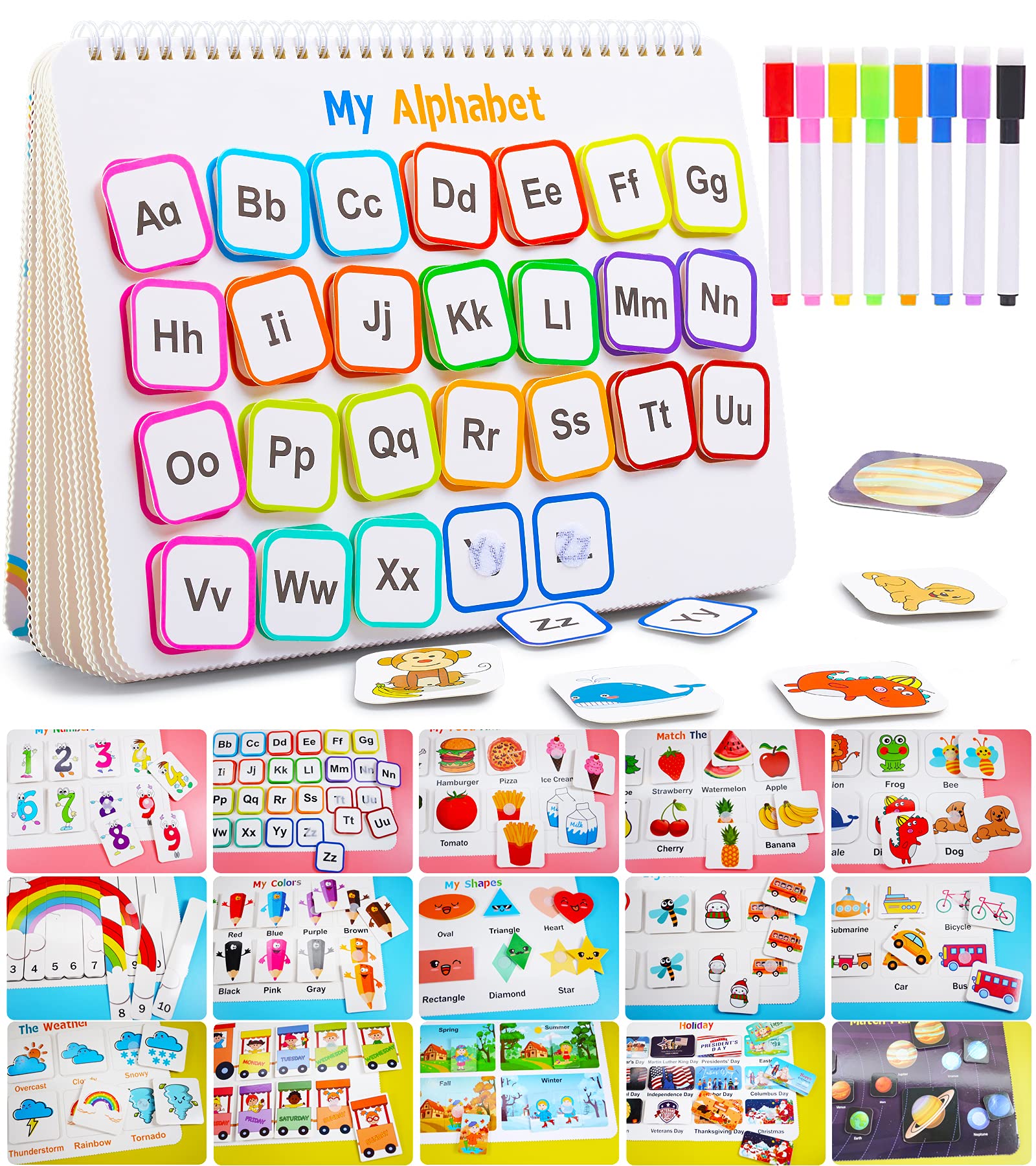 Huijing Montessori Busy Book – Preschool Learning Activity Binder with ...