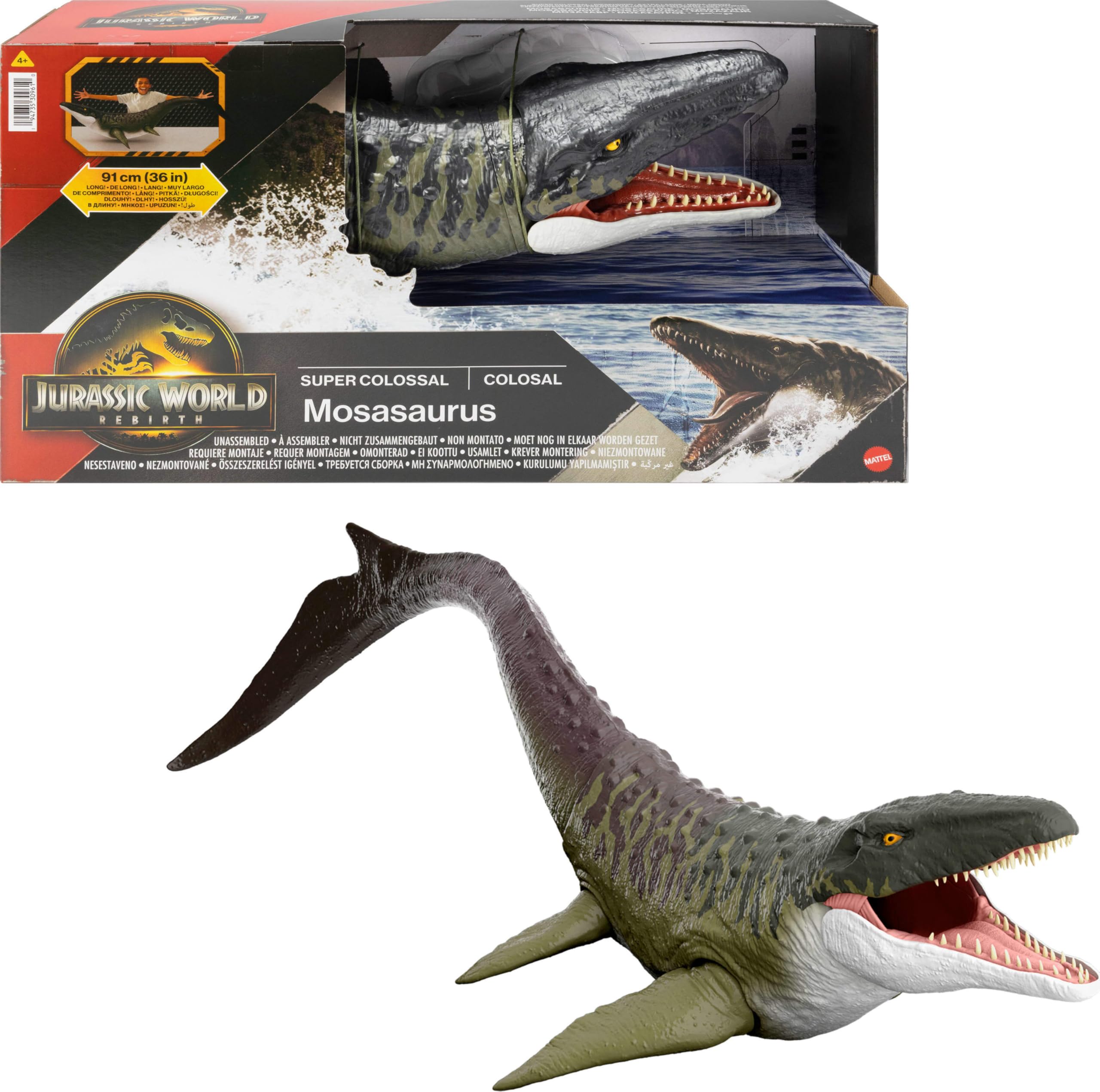 Mattel Jurassic World Rebirth Super Colossal Mosasaurus Action ...