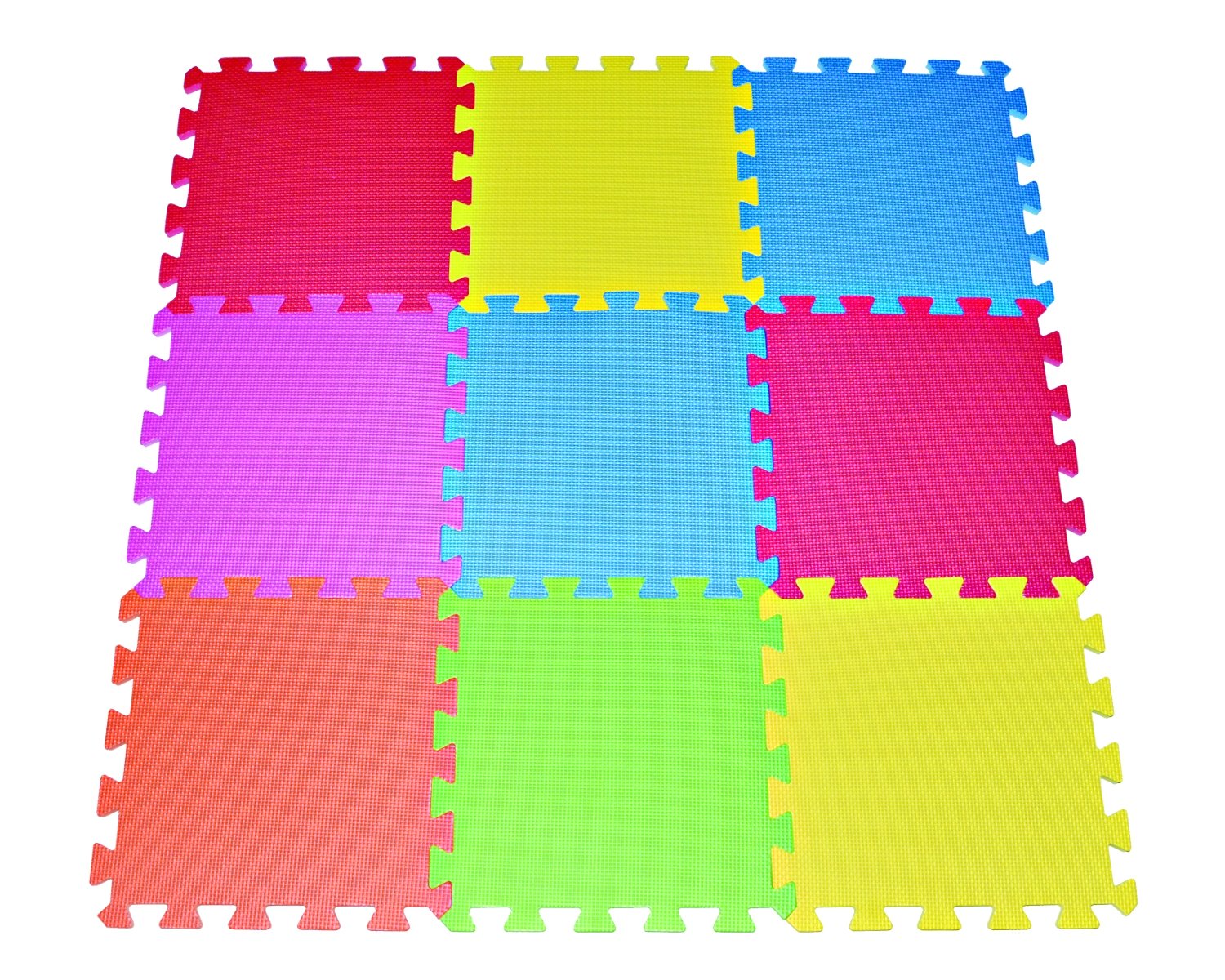 POCO DIVO 9-Tile Multi-Color Exercise Mat, Solid Foam EVA Playmat, Bab ...